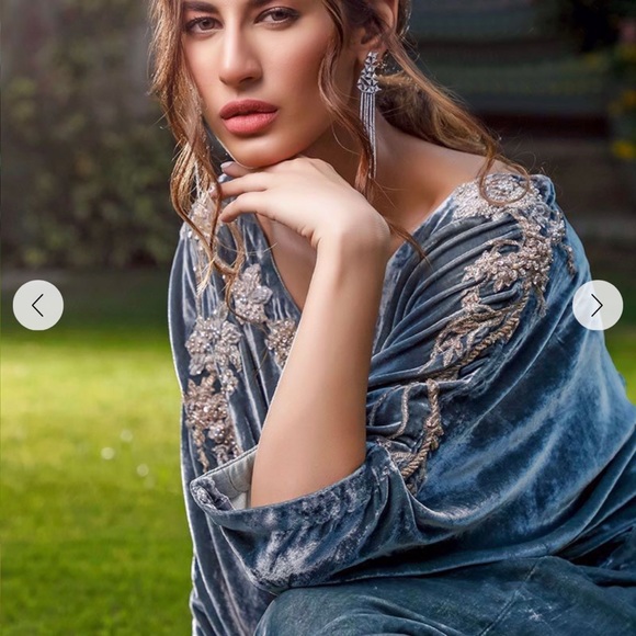 Dresses | Pakistaniindian Designer Rozina Muneeb Velvet Embellished ...